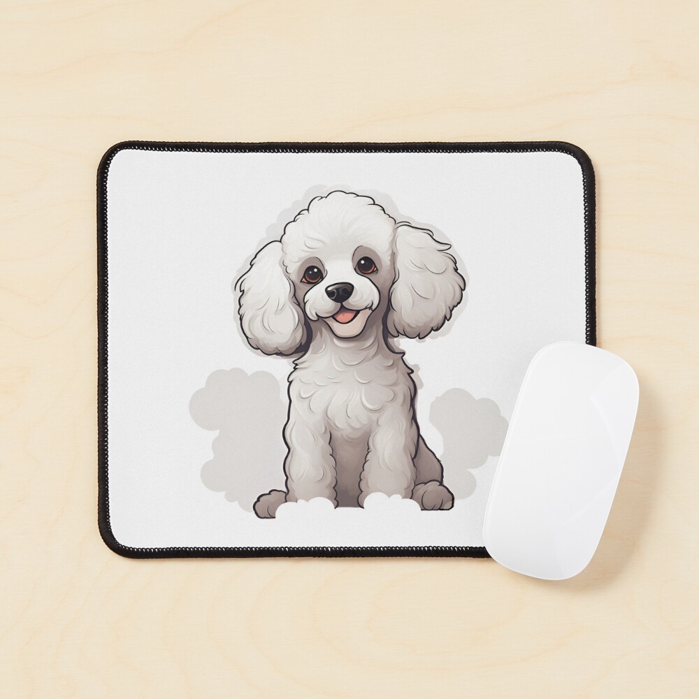 "Artistic Style Cartoon Poodle Dog Puppy Painting Drawing Sticker, Wall ...