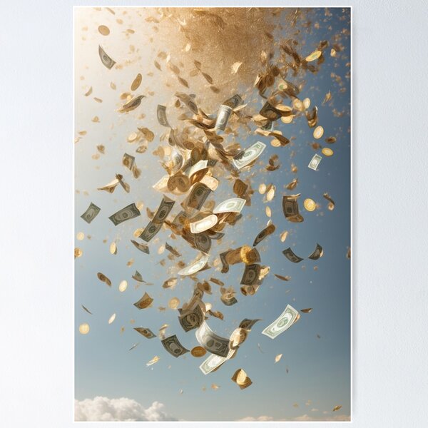 "Money falling from the sky" Poster for Sale by Matthew554a | Redbubble