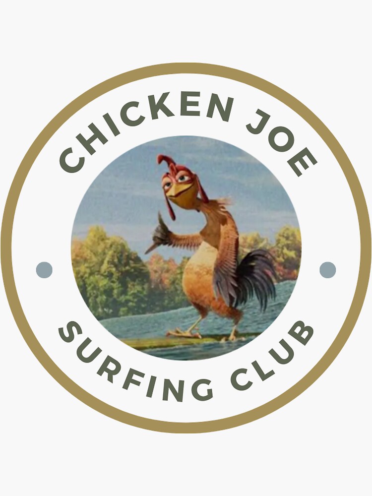 "chicken joe surfing" Sticker by soulsurferart | Redbubble