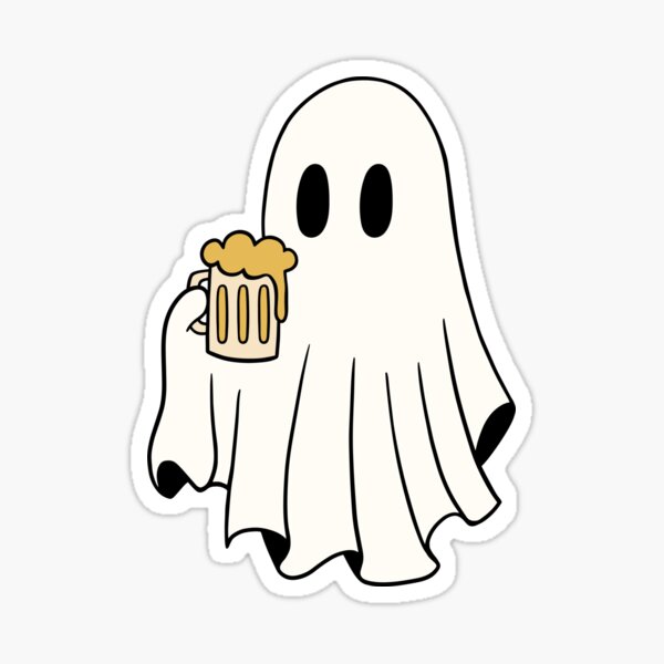 "Sheet ghost drinking beer" Sticker for Sale by GuGus1337 | Redbubble