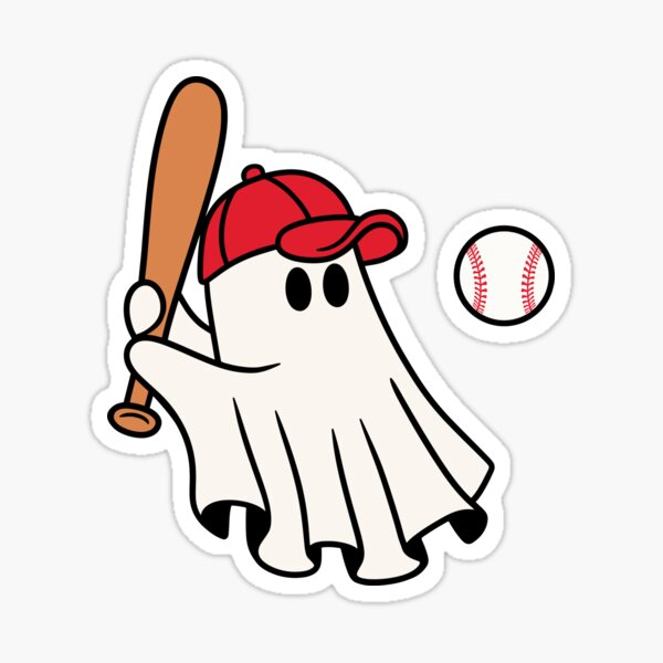 "Ghost playing baseball" Sticker for Sale by GuGus1337 | Redbubble