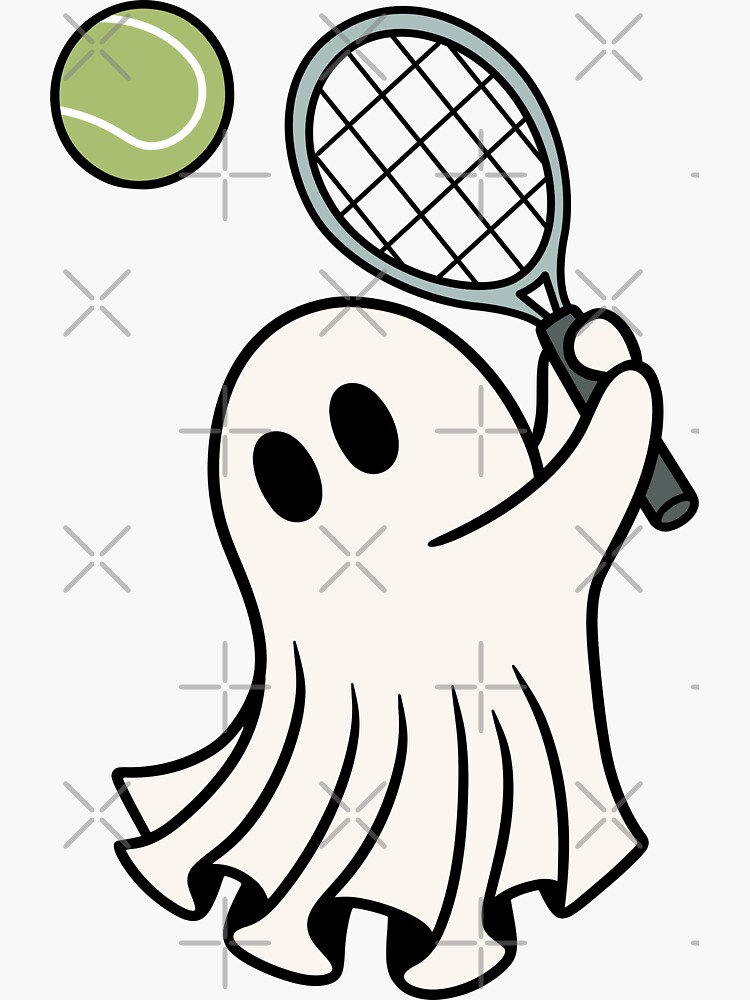 "Cute halloween ghost play tennis" Sticker for Sale by GuGus1337 ...