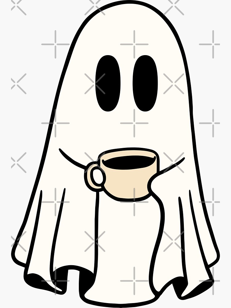"Ghost drink coffee" Sticker for Sale by Mateusz Majcherek | Redbubble