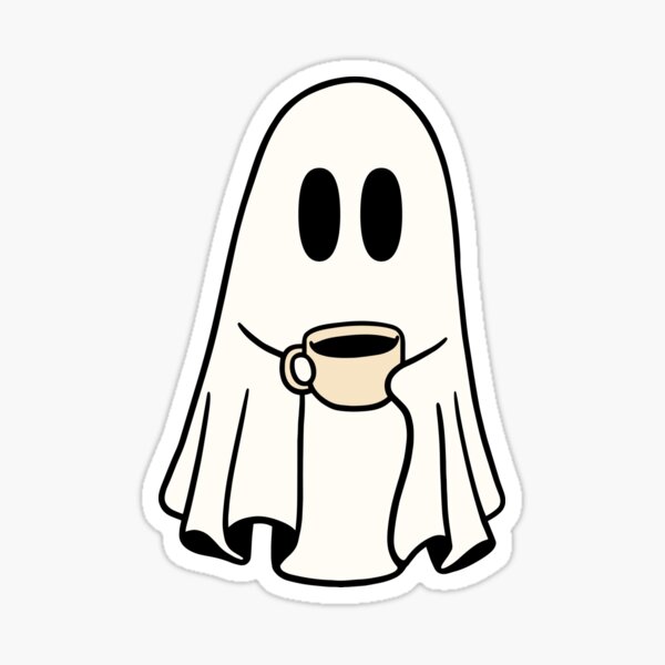 "Ghost drink coffee" Sticker for Sale by Mateusz Majcherek | Redbubble