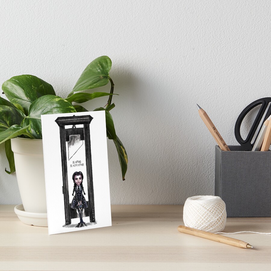 "Wednesday Addams: Be Afraid!" Art Board Print for Sale by kazwindness ...
