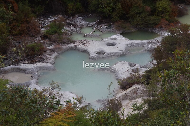 "The Blue Pool, Orakei Korako" by lezvee | Redbubble