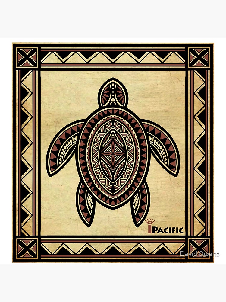 "turtle siapo tapa cloth ipacific" Art Board Print for Sale by David ...