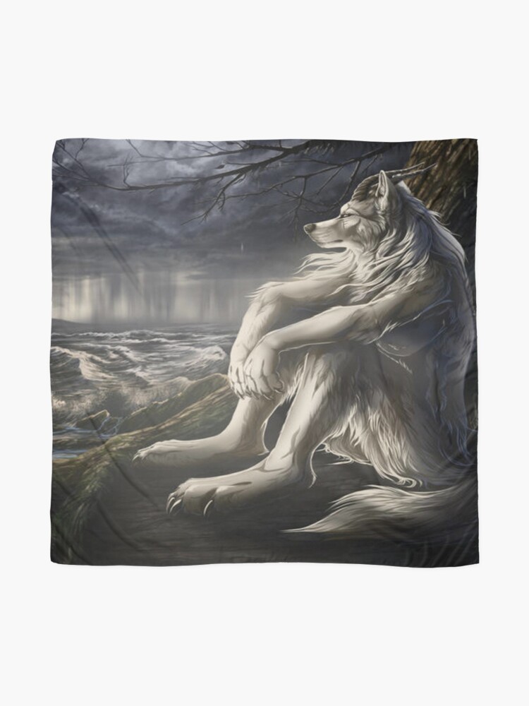 "emo white wolf sitting sad meme" Scarf for Sale by crabwon | Redbubble