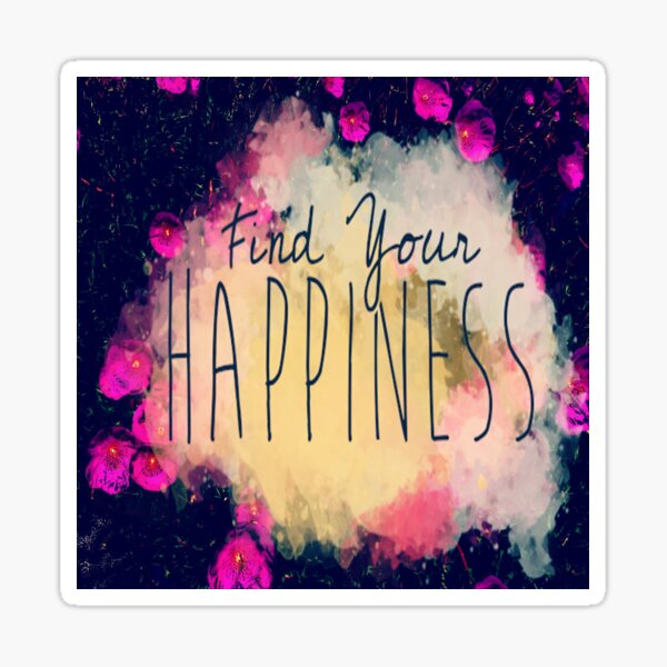 "HAPPINESS" Sticker by IKIosifelli | Redbubble