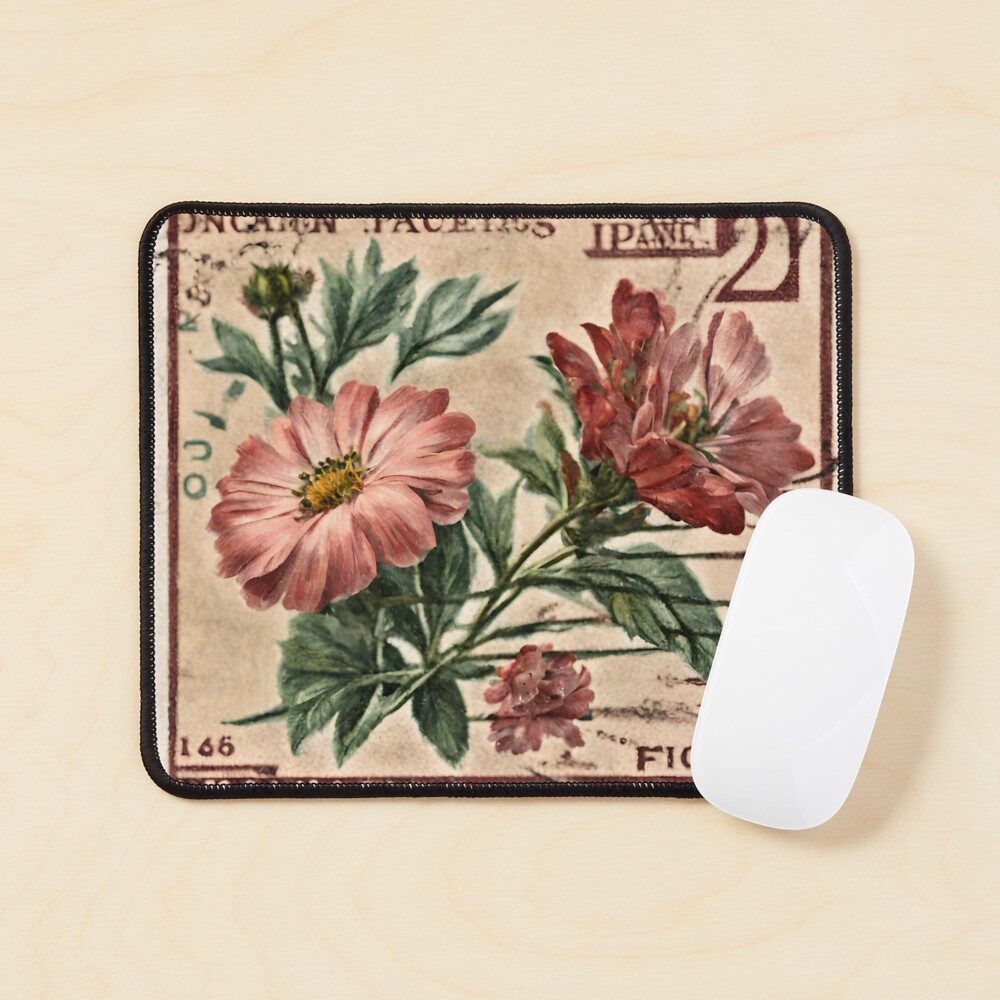 "Postage Stamp Vintage with pink flowers" Sticker for Sale by shihaams ...