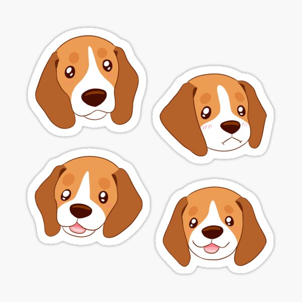 "Cute beagle dog face pack" Sticker for Sale by Yaragold | Redbubble