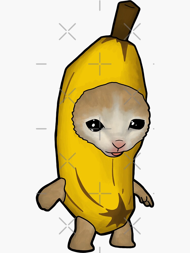 "Arty banana cat meme" Sticker for Sale by sivelobanova | Redbubble