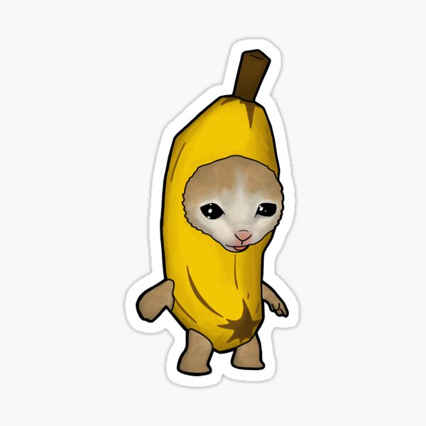 "Arty banana cat meme" Sticker for Sale by sivelobanova | Redbubble