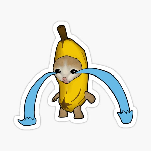 "Arty crying banana cat meme 2" Sticker for Sale by sivelobanova ...