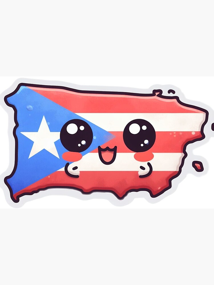 Mapa Con La Bandera De Puerto Rico