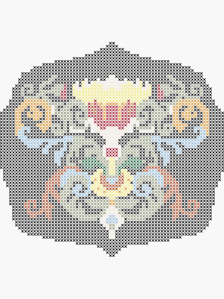 "Real X-Stitch Chart Pattern of Renaissance Floral Tapestry Design ...