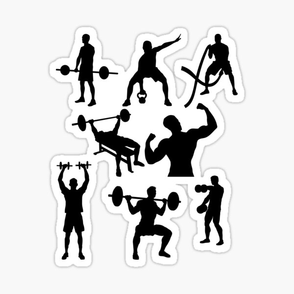 "Workout Gym Exercises" Sticker for Sale by Sincedesign | Redbubble