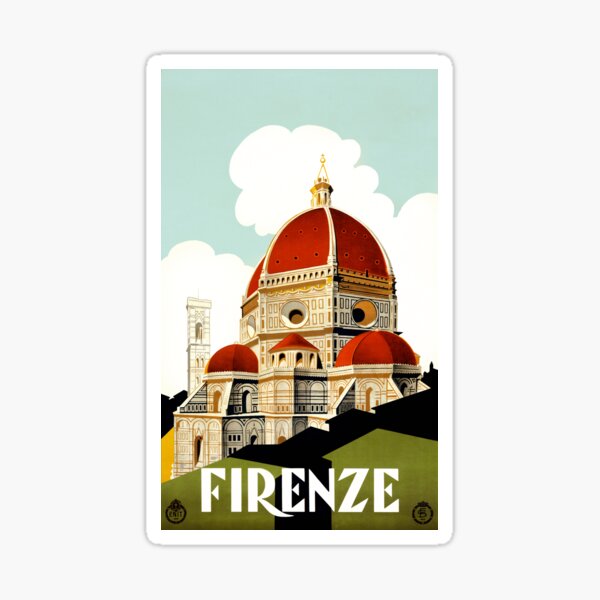"Vintage Florence Firenze Italy Travel poster" Sticker for Sale by ...