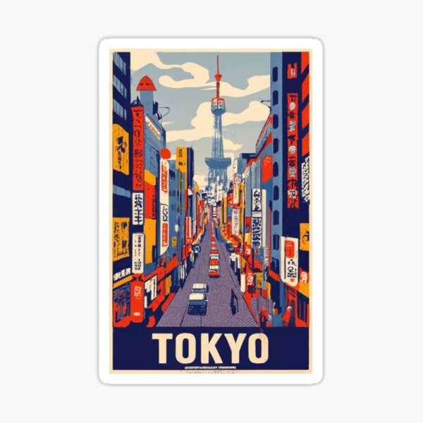 "A Vintage Travel Art of Tokyo - Japan " Sticker for Sale by ...