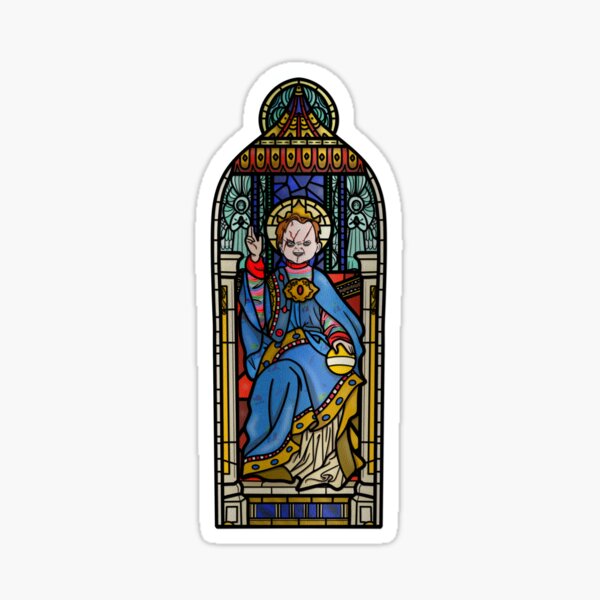 "Chucky stained glass window" Sticker for Sale by JefficaAlice | Redbubble