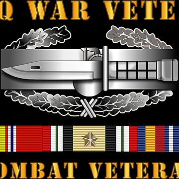 "Army - Iraq War Veteran - Combat Action Badge w CAB IRAQ SVC" Sticker ...