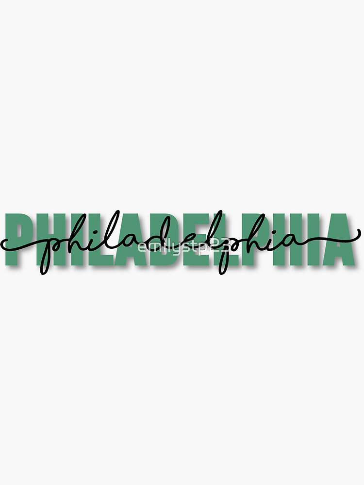 "Philadelphia - green" Sticker for Sale by emilystp23 | Redbubble