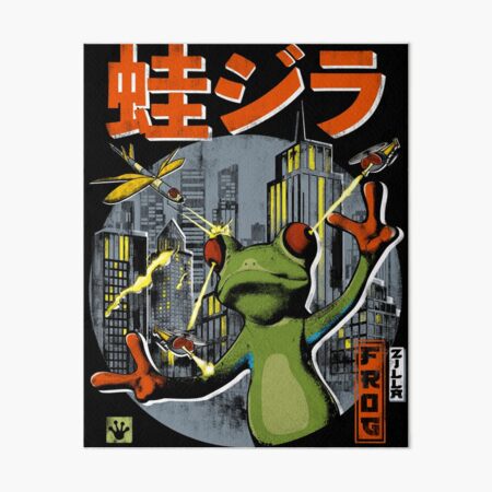 "Godzilla Frogzilla City Invasion Funny frog" Art Board Print for Sale ...