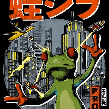 "Godzilla Frogzilla City Invasion Funny frog" Art Board Print for Sale ...