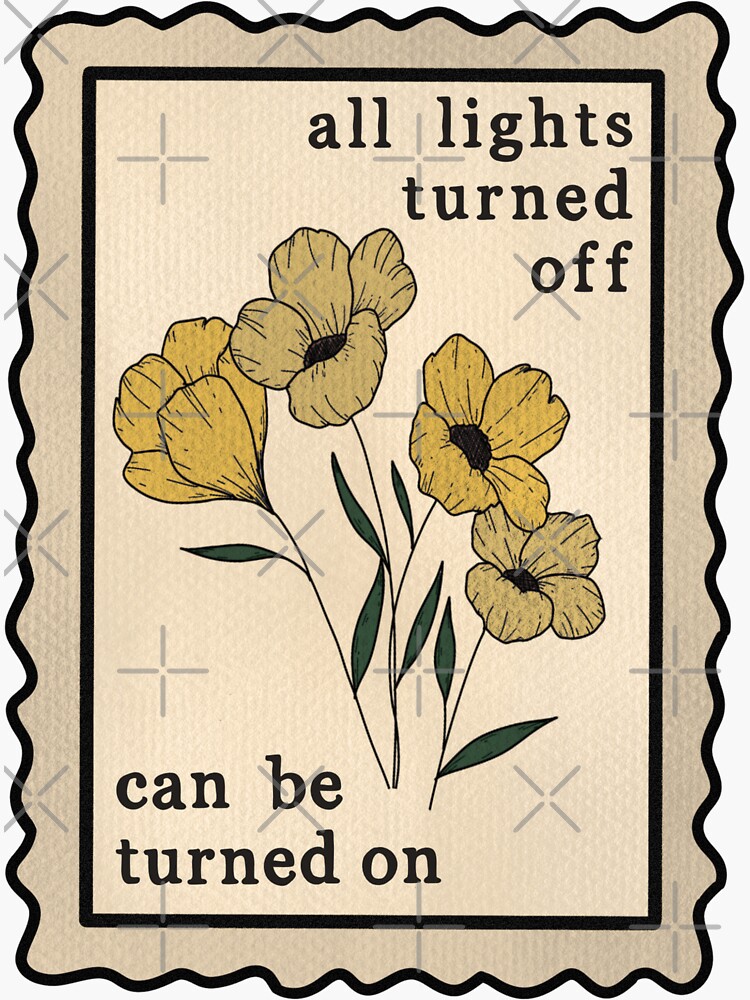 "All lights turned off stamp" Sticker for Sale by eclecticfailure ...