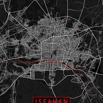 "Isfahan City Map of Iran - Oriental " Art Board Print for Sale by ...