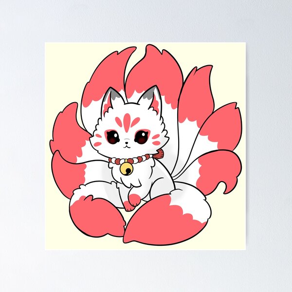 "Kawaii Kitsune" Poster for Sale by Milmino | Redbubble