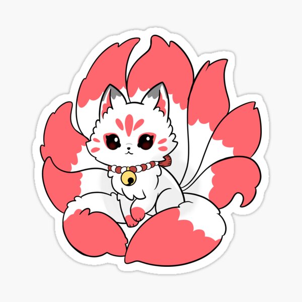 "Kawaii Kitsune" Sticker for Sale by Milmino | Redbubble