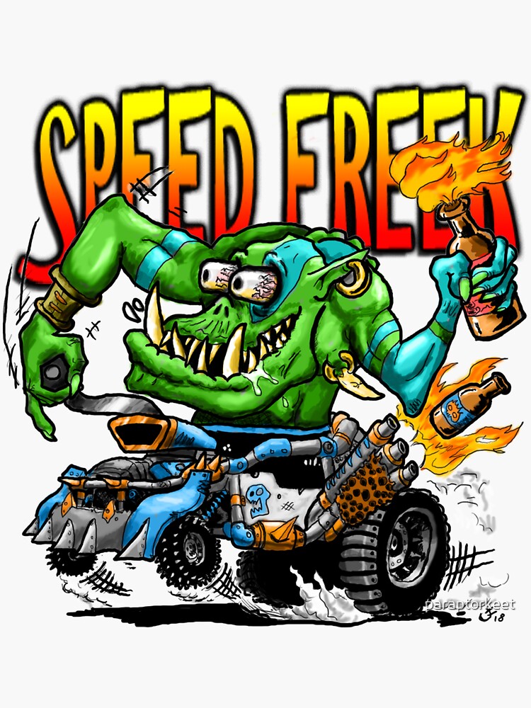 "Speed Freak" Sticker for Sale by paraptorkeet | Redbubble