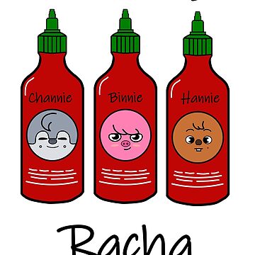 "3racha as Sauce bottles print" Sticker for Sale by sanneenebrant ...