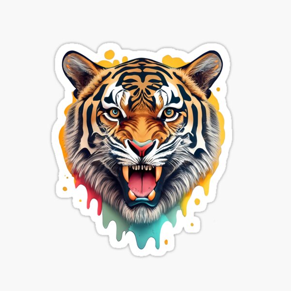 "Tiger head" Sticker for Sale by windzao | Redbubble
