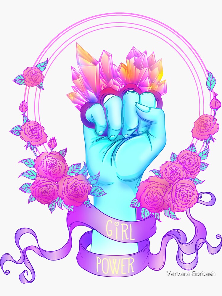 "GIRL POWER" Sticker for Sale by varka | Redbubble
