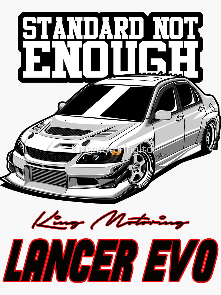 "Mitsubishi Evolution Lancer 8" Sticker for Sale by kingmotoringltd ...