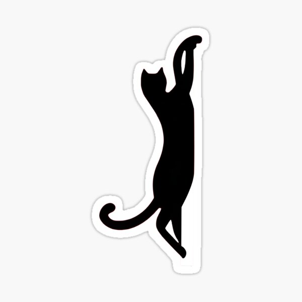 "Cat hanging from the wall" Sticker for Sale by ratchawoot | Redbubble