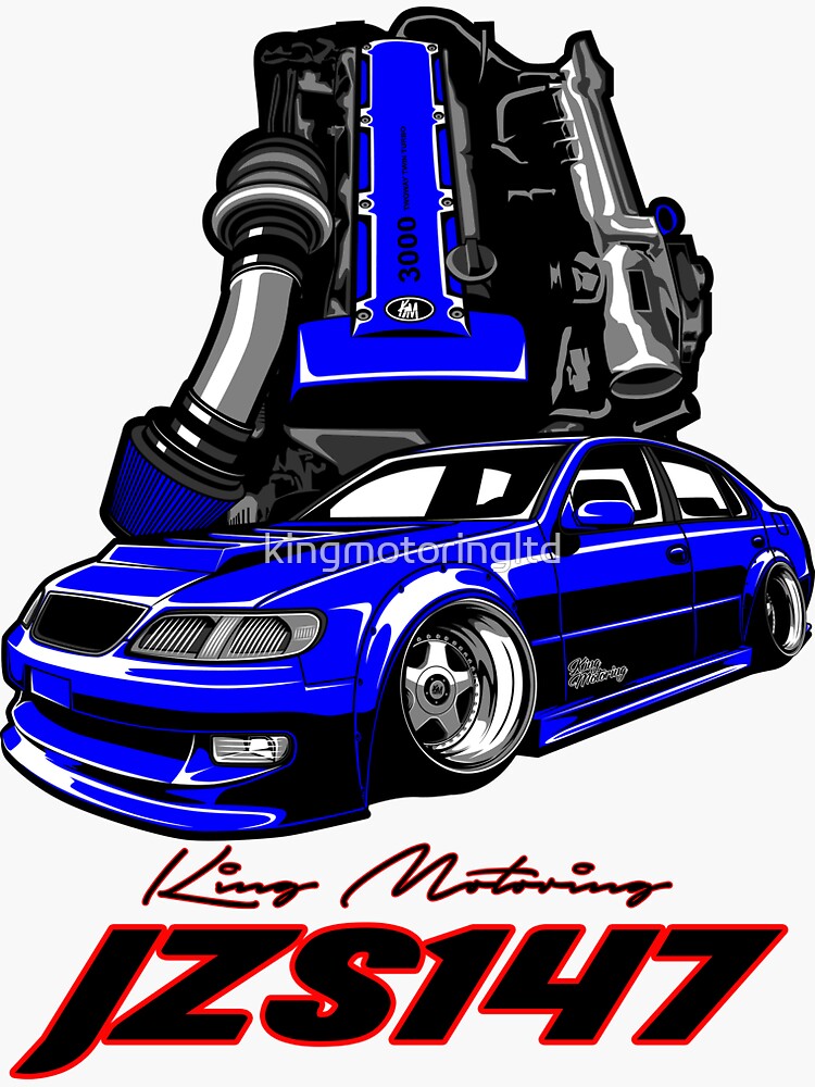 "Toyota Aristo JZS147 SINGLE TURBO 2JZGTE" Sticker by kingmotoringltd ...