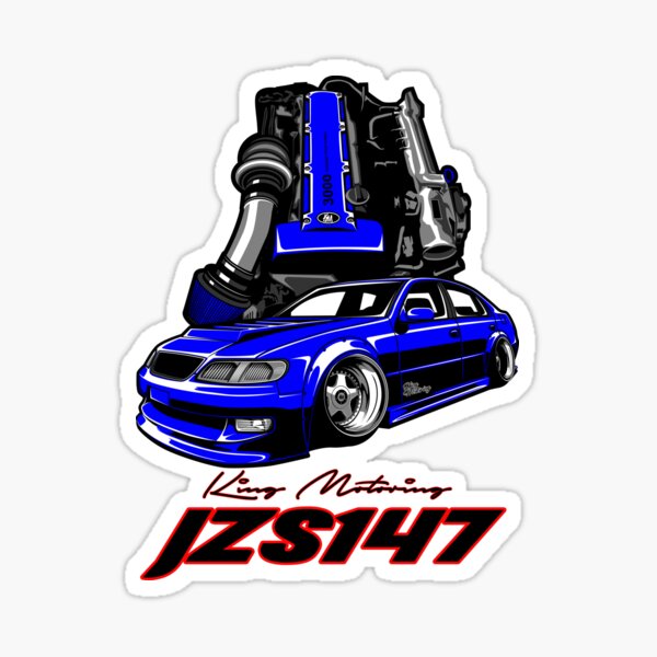 "Toyota Aristo JZS147 SINGLE TURBO 2JZGTE" Sticker by kingmotoringltd ...