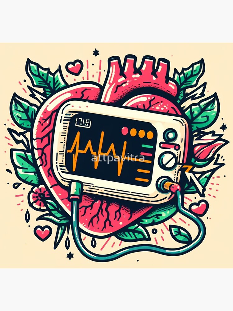 "Heart and Heart Monitor" Sticker for Sale by attpavitra | Redbubble