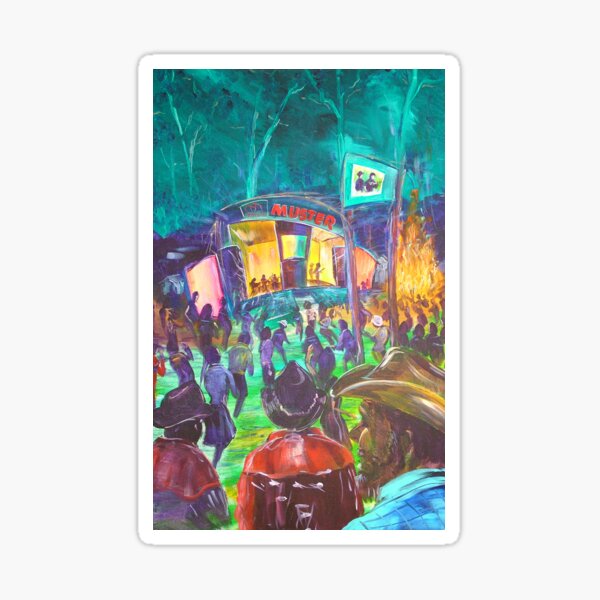 "GYMPIE MUSTER- COLLECTION - MAIN STAGE BONFIRE" Sticker for Sale by ...