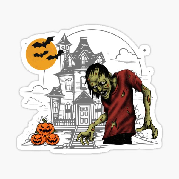 "Halloween zombie" Sticker for Sale by Roman Piankovskyi | Redbubble