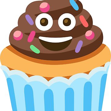 "happy poop cupcake sticker" Sticker by Bolishops | Redbubble