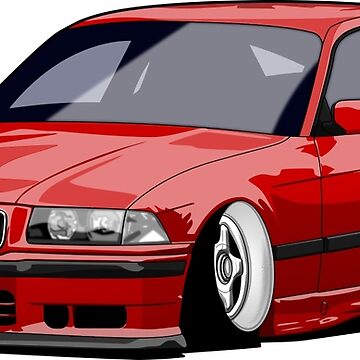 "Stanced (Red)" Sticker by samsgarage | Redbubble