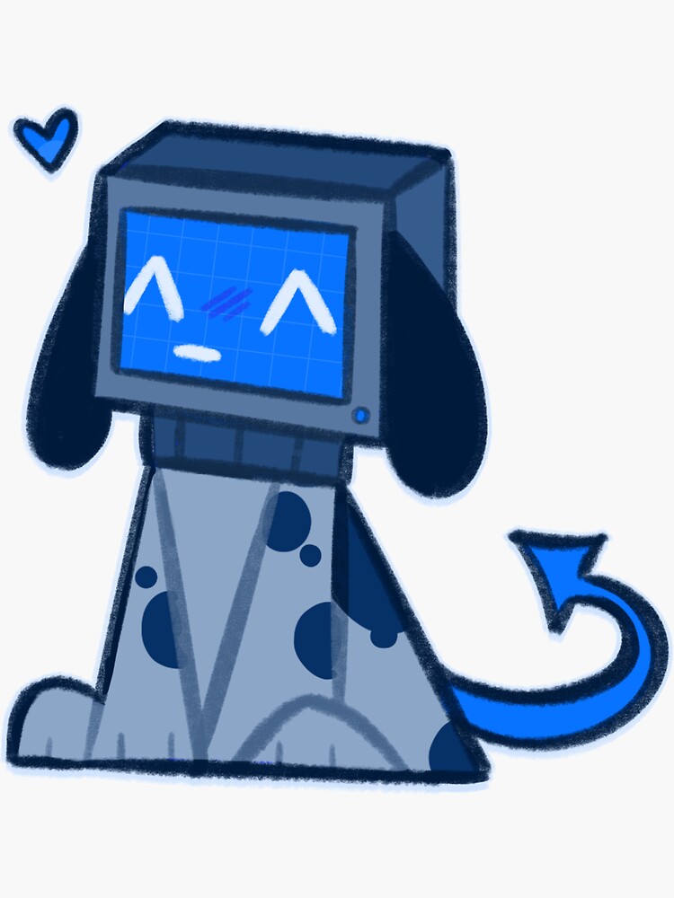 "Computer Doggy" Sticker for Sale by ClawedClown | Redbubble