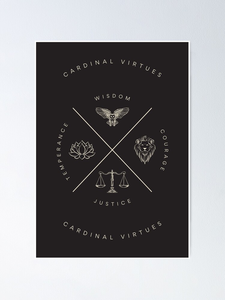 "Cardinal Virtues - The Pillars of Stoicism" Poster for Sale by ...