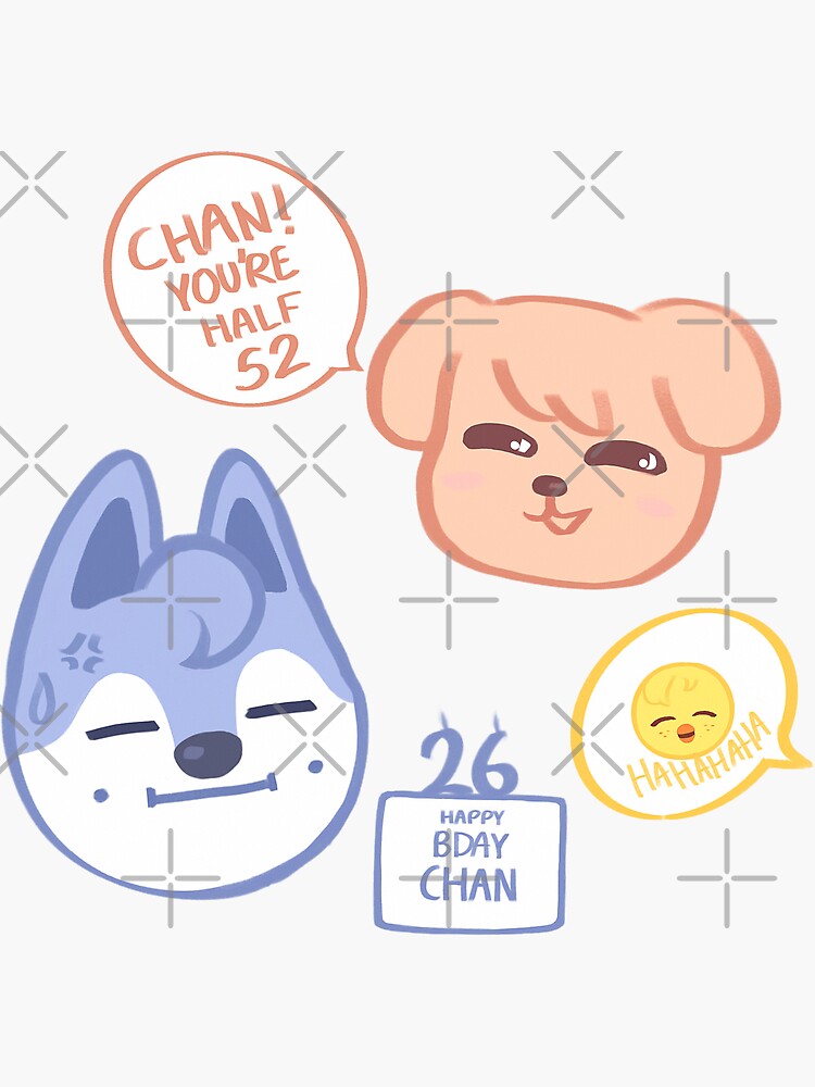 "Wolfchan PuppyM and Bbokari skzoo meme" Sticker for Sale by pomodola ...