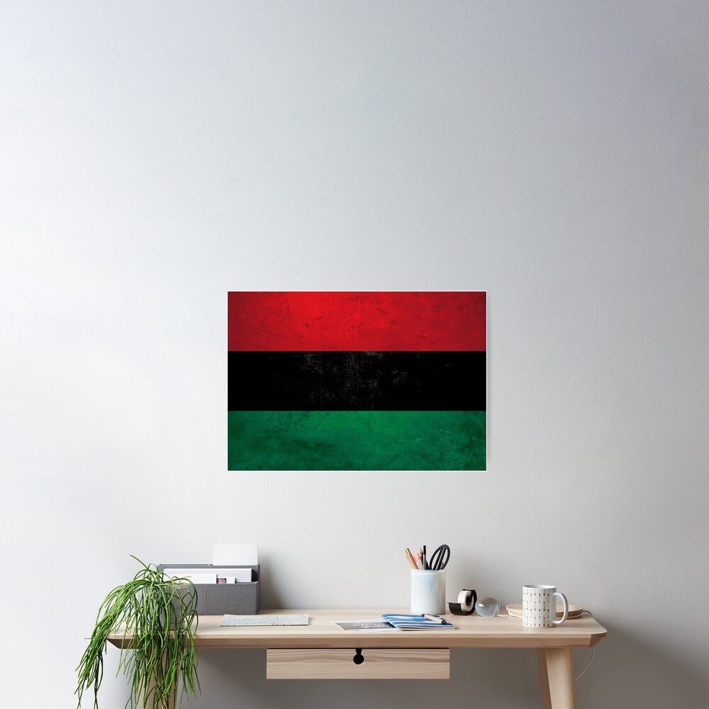 "Distressed Afro-American / Pan-African / UNIA flag" Poster by ...