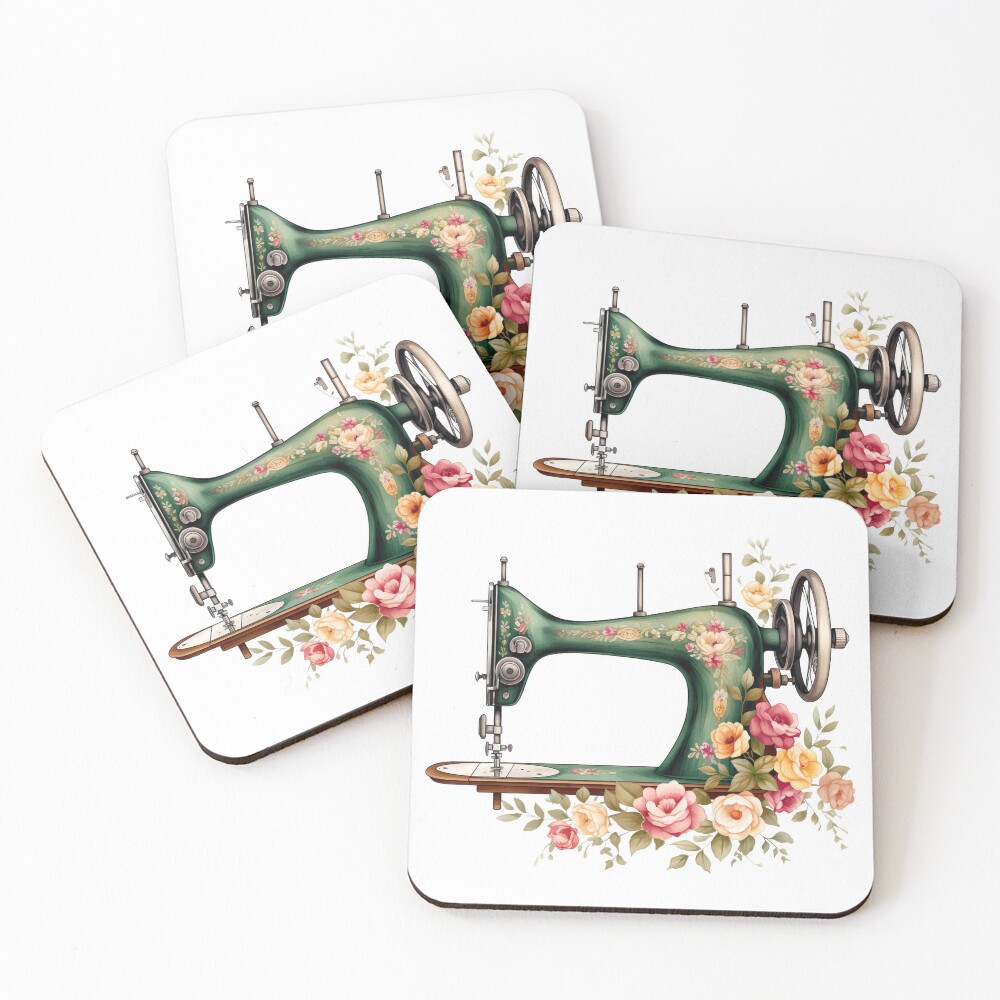 "Vintage Sewing Machine" Sticker by YumeeCraft | Redbubble